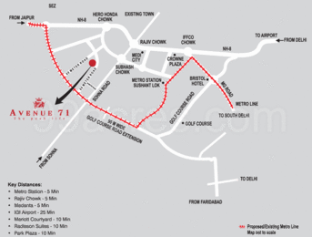 CHD Developers CHD Avenue 71 Map - Sector 71 Gurgaon Location Map