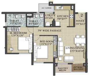 2 BHK Apartment / Flat for sale in Elita Garden Vista New Town Kolkata East - 1350 Sq. Ft.- 23rd ...