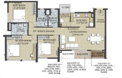 2 BHK Apartment / Flat for sale in Elita Garden Vista New Town Kolkata East - 1350 Sq. Ft.- 23rd ...