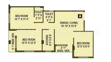2 BHK / Bedroom Apartment / Flat for rent in Shreshta Garden Rajarhat ...