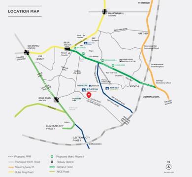 Adarsh Group Adarsh Welkin Park Map - Sarjapur Road, Bangalore Location Map