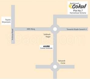 Aashirwad Housing Aashirwad Gokul Map - Anantpura, Kota Location Map