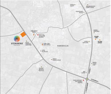 Vishakha Group Vishakha Exotica Map - Randheja, Gandhinagar Location Map