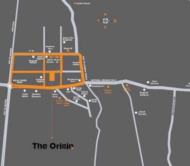 Abaj Smart Spaces The Origin Map - Lambha, SP Ring Road East Location Map