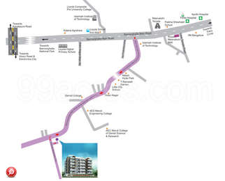 Abhaya Builders Abhayas Orchids Map - Hulimavu, Bangalore Location Map