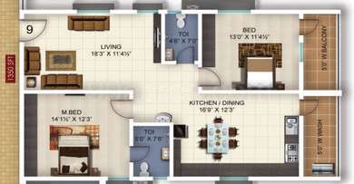 3 BHK Apartment / Flat for sale in Vazhraa Pushpak Nizampet Hyderabad - 1475 Sq. Ft.- Ground ...