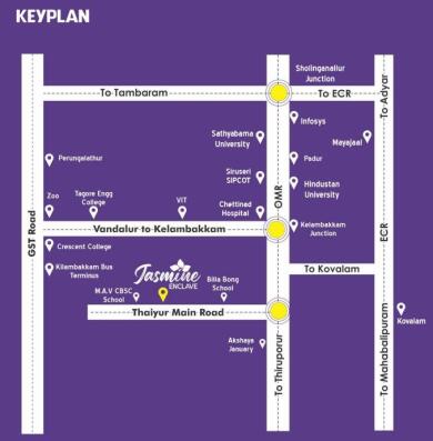 Crystal Homes Crystal Jasmine Enclave Map - Thiruporur, OMR Location Map
