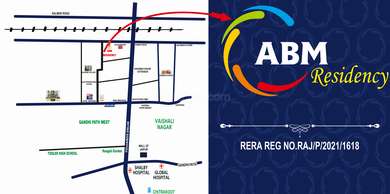 ABM Infra ABM Residency Map - Vaishali Nagar Extension, Jaipur Location Map