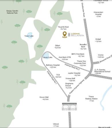 Lodha Bella Vista Map - Manpada, Thane Location Map