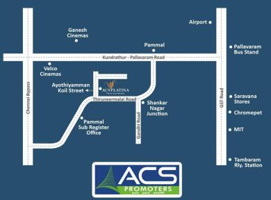 ACS Promoters ACS Platina Map - Pammal, Chennai Location Map