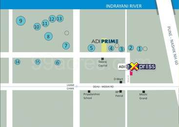 Adi Estates Adi Express Map - Moshi, Pune Location Map