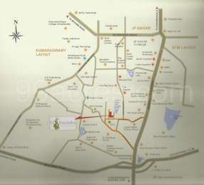 Adiga Constructions Adiga Vishwendra Map - Kothannur, JP Nagar Location Map