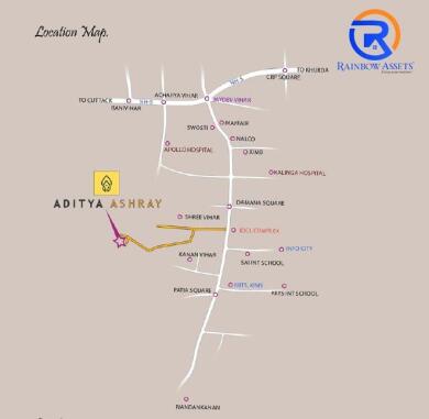 Adismaran Lifestyles Properties Aditya Ashray Map - Patia, Bhubaneswar ...