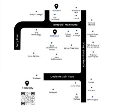 Adissia Developers Adissia Tech City Map - Kalapatti, Coimbatore ...