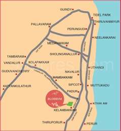 Advaita Homes Advaita Blossom Map - Kelambakkam, Chennai South Location Map