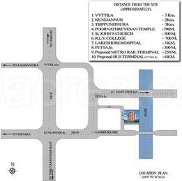 Aeon Housing Pvt Ltd Aeon Blue Palm Map - Vyttila, Kochi Location Map
