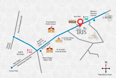 Ahad Builders Ahad Iris Map - Hampapura, Mysore Location Map