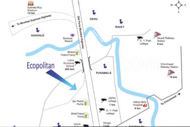 Ahura Builders Ahura Ecopolitan Map - Punawale, Pune West Location Map