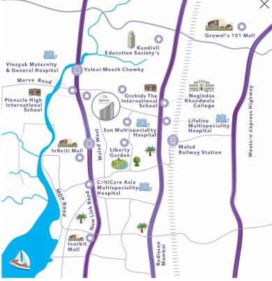 Ajmera Cityscapes Ajmera Boulevard Map - Malad West, Mumbai Location Map