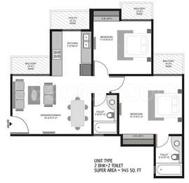 2 BHK / Bedroom Apartment / Flat for rent in Homes 121 sector-121 Noida ...