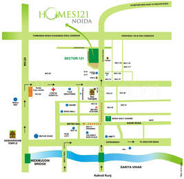 Ajnara Group Homes 121 Map - sector 121, Noida Location Map