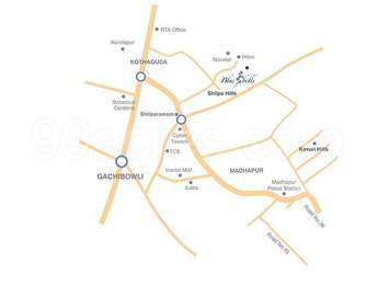 Alekhya Homes Alekhya Blue Bells Map - Izzat Nagar, Kothaguda ...