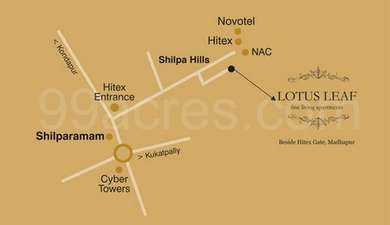 Alekhya Homes Alekhya Lotus Leaf Map - Madhapur, Hyderabad Location Map