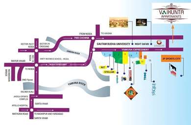 Allure Buildtech Allure Vaikunta Apartments Map - Dankaur, Greater ...