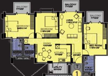 3 BHK / Bedroom Apartment / Flat for rent in Alpine Pyramid Sahakara ...