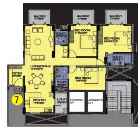 3 BHK / Bedroom Apartment / Flat for rent in Alpine Pyramid Sahakara ...