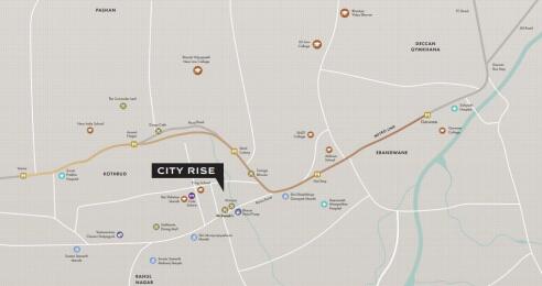 Amanora City Rise Map - Kothrud, Pune Location Map