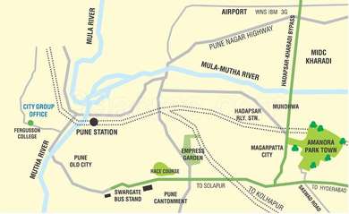 City Corporation Limited Amanora Future Towers Map - Hadapsar, Pune ...