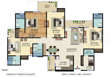 3 BHK Apartment / Flat for sale in Amrapali Verona Heights Greater ...