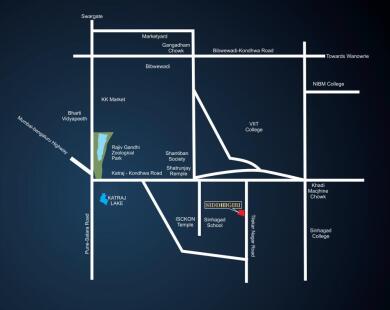 Anand Homes Pune Anand Siddhigiri Map - Kondhwa, Pune Location Map
