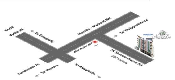 Anasvara Properties Anasvara NavaDe Map - Maradu, Kochi Location Map