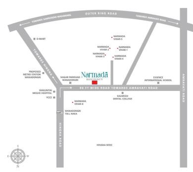 Sharma Construction Company Narmada residency Map - Hingna, Nagpur ...