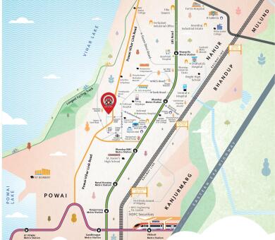 Ajmera Group Ajmera 78 Lake Town Map - Bhandup West, Mumbai Location Map