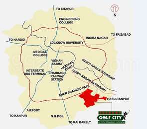 Ansal API Celebrity Meadows Map - Sushant Golf City, Lucknow Location Map