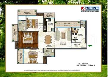 3 BHK / Bedroom Apartment / Flat for rent in Antriksh Forest Sector 77 ...