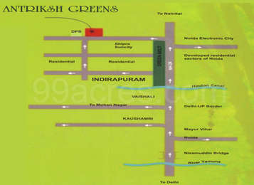 Antriksh Group Antriksh Greens Map - Indirapuram, Ghaziabad Location Map