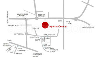 Aparna Constructions Aparna County Map - Janapriya Nagar, Hafeezpet ...