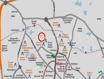 Aparna Constructions Aparna Hights 2 Map - Laxmi Nagar, Kondapur ...