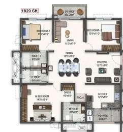 3 BHK Apartment / Flat for sale in Aparna Zenon Puppalaguda Hyderabad ...