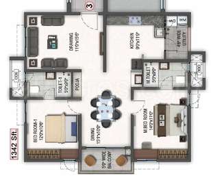 3 BHK Apartment / Flat for sale in Aparna Zenon Puppalaguda Hyderabad ...