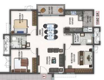 3 BHK Apartment / Flat for sale in Aparna Zenon Puppalaguda Hyderabad ...