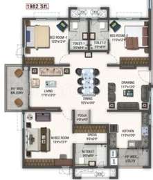 3 BHK Apartment / Flat for sale in Aparna Zenon Puppalaguda Hyderabad ...