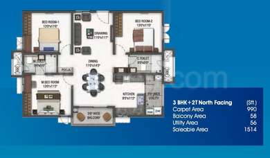 3 BHK Apartment / Flat for sale in Aparna Zenon Puppalaguda Hyderabad ...