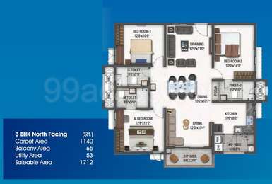 3 BHK Apartment / Flat for sale in Aparna Zenon Puppalaguda Hyderabad ...