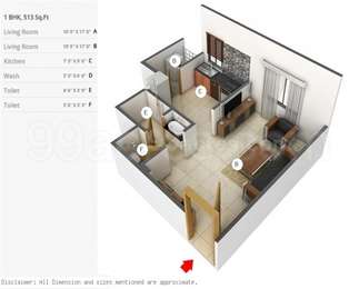1 BHK / Bedroom Apartment / Flat for rent in Applewoods Satyesh ...
