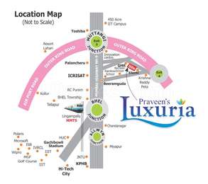 APR Group APR Praveens Luxuria Map - Patancheru, Hyderabad Location Map